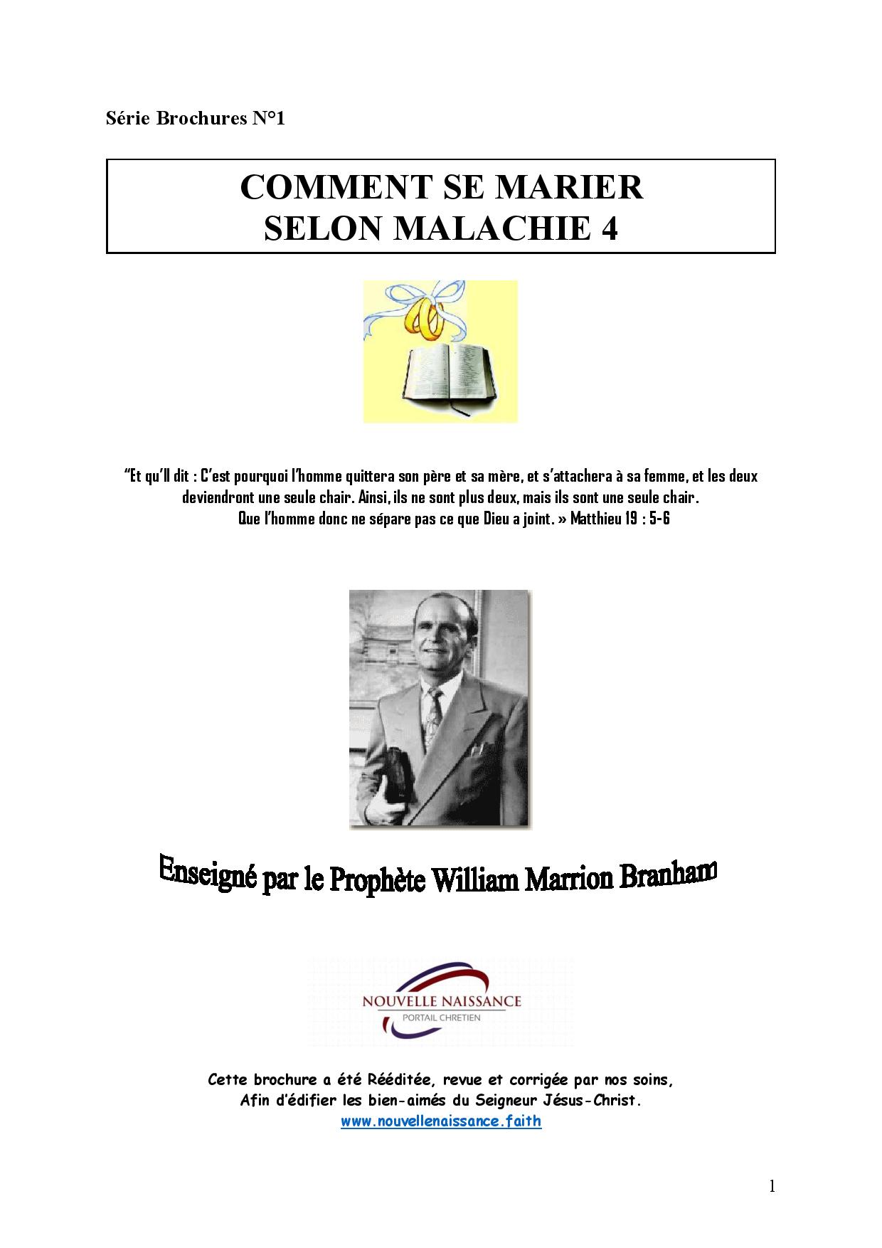 Comment se marier selon Malachie 4 - Nouvelle Naissance